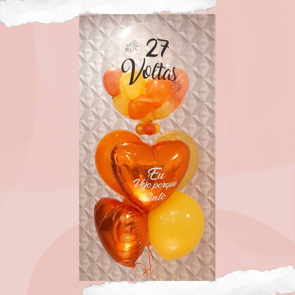 ARRANJO DE BALÕES C/ BUBBLE PERSONALIZADO | DÊcor Balões